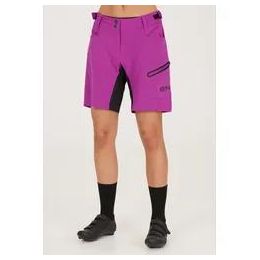 Radhose Endurance "Jamilla W 2 in 1 Shorts", Damen, Gr. 40, EURO-Gr&ouml;&szlig;en, lila, 92% Polyester, 8% Elasthan, unifarben, kurz, Hosen, mit herausnehmbarer Innen-Tights