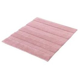 Badematte Kleine Wolke "Tikka", rosa (nelke), H:5mm, Baumwolle, Badematten, Badematte, Badteppich, Uni-Farben, gestreift, Hoch-Tief Effekt