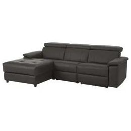 Ecksofa Home Affaire "Binado, L-Form", braun, B:252cm T:164cm, Webstoff (95% Polyester/5% Nylon), Sofas, Ecksofa, mit manueller oder elektrischer Relaxfunktion mit USB-Anschluss