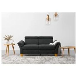 2,5-Sitzer Home Affaire "Lindgren", grau (anthrazit), B:185cm H:84cm T:93cm, 100% Polyester, Sofas, wahlweise mit TV-Funktion, links oder beidseitig, Kopfteilverstellung