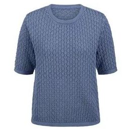 Rundhals-Pullover 1/2-Arm Peter Hahn blau, 44