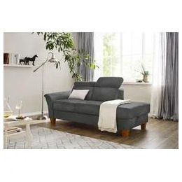 Recamiere Home Affaire "Conville", grau (anthrazit), B:194cm H:84cm T:93cm, 100% Polyester, Sofas, Recamiere, incl. Kopfteilverstellung, Federkern, wahlweise mit Bettkasten