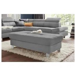 Hocker exxpo - SOFA FASHION "Fiji Bankhocker mit Staufach unter der Sitzfl&auml;che", grau (grau melange), B:116cm H:45cm T:70cm, Luxus-Kunstleder;Webstoff (100% Polyester);Webvelours (100% Polyester), Hocker, Polsterhocker, elegant modern mit toller Detailverarbeitung