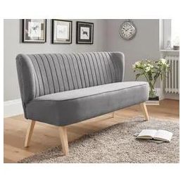 2-Sitzer Home Affaire "Campi", grau (hellgrau), B:140cm H:81cm T:67cm, Luxus-Microfaser (100% Polyester);Hochflorige Microfaser (100% Polyester), Sofas, bequemes K&uuml;chensofa, frei im Raum stellbar