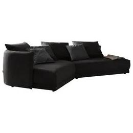 Ecksofa DESIGNWERK "New York L-Form, anmutendes Designsofa", schwarz (charcoal), B:333cm T:179cm, 100% Polyester, Sofas, Ecksofa, mit moderner R&ung im R&uuml;cken