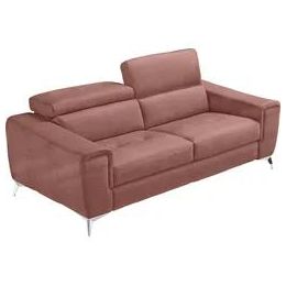 Schlafsofa Egoitaliano "Francine Designsofa, Loungesofa mit Dauerschlaffunktion, Breite 233 cm", braun (cedar wood), B:233cm H:100cm T:106cm, Sofas, Schlafsofa, mit Bettfunktion, Luxus-Microfaser BLUSH, cedar wood, Fu&szlig;farbe chrom