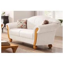 2-Sitzer Home Affaire "Milano, bequem durch Federkern, kompakte Stellma&szlig;e: Breite 159cm", beige (sand), B:159cm H:83cm T:81cm, Chenille &raquo;Esparta&laquo; (70% Polyacryl, 30% Polyester) auf Korpus und Zierkissen, Sitz und R&uuml;cken im Blumenmuster &raquo;Paradise&laquo; (100% Polyester);Chenille &raquo;Esparta&laquo; (70% Polyacryl, 30% Polyester) mit Zierkissen im Blumenmuster &raquo;Paradise&laquo; (100% Polyester), Sofas