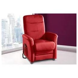 Sit & More TV-Sessel SIT & MORE "Charlie", rot, B:76cm H:103cm T:91cm, Altara Nubuck, die Luxus-Microfaser aus 100% Polyester;Luxus-Kunstleder;novalife- die ganz besondere Luxus-Microfaser (aus 54% Acryl, 25% Polyamid, 14% Polyester, 7% Baumwolle);Naturleder (echtes Rindsleder), Sessel, wahlweise mit Motor und Aufstehhilfe