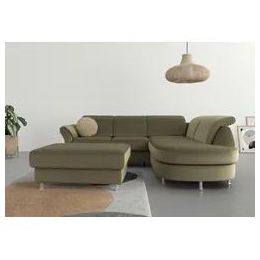 Sit & More Ecksofa SIT & MORE "Apulia L-Form", gr&uuml;n (olive), B:250cm H:78cm T:212cm, Webstoff (100% Polyester);Struktur weich (90% Polyester, 10% Polyamid);Luxus-Micofaser Euphoria (100% Polyester);Samtoptik (100% Polyester), Sofas, Ecksofa, wahlweise Bettfunktion, Bettkasten und Kopf- und Armteilverstellung