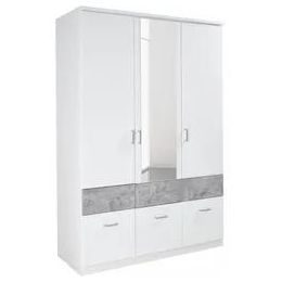 Kleiderschrank Rauch "Kleiderschrank Schrank Garderobe deckenhoher Schrank BREMEN", wei&szlig; (wei&szlig;, beton), B:136cm H:199cm T:58cm, Holzwerkstoff, Schr&auml;nke, Kleiderschrank, in vielen Farbvariationen, inkl. Kranzblende MADE IN GERMANY