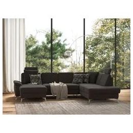Sit & More Wohnlandschaft SIT & MORE "Padua U-Form", braun (espresso), B:340cm H:89cm T:228cm, Sofas, Wohnlandschaft, inklusive Sitztiefenverstellung, Armteilfunktion und Federkern