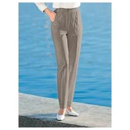 Schlupfhose COME ON, Damen, Gr. 275, Extrakurzgr&ouml;&szlig;en, grau (taupe), 62% Polyester, 36% Viskose, 2% Elasthan, unifarben, lang, Hosen Schlupfhose