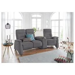 3-Sitzer exxpo - SOFA FASHION "Ascoli, Kinosofa mit hohem Sitzkomfort, bequeme Armlehnen", grau, B:251cm H:106cm T:99cm, NaturLEDER (echtes Rindsleder) in Sitz und R&uuml;cken. Korpus in passendem Kunstleder SOFTLUX bezogen;Velours in Lederoptik (100% Polyester);Webvelours (92% Polyester, 8% Nylon), Sofas, inkl. Relaxfunktion, Ablage und Staufach, hohe R&uuml;ckenlehne