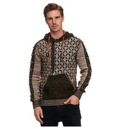 Kapuzensweatshirt Rusty Neal, Herren, Gr. XL, braun (braun, mehrfarbig), 75% Polyacryl, 25% Baumwolle, mehrfarbig, unifarben, normal, ohne Ausschnitt, Sweatshirts, in ausgefallenem Design