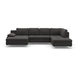 Sit & More Wohnlandschaft SIT & MORE "Latigo U-Form", grau (fango), B:326cm T:201cm, Sofas, Wohnlandschaft, mit Recamiere, wahlweise mit Bettfunktion und Bettkasten