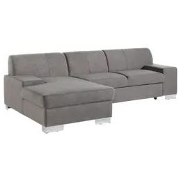 Ecksofa DOMO collection "Star, zeitlose Formensprache, elegante Optik, Breite 248cm, L-Form", grau, B:248cm H:74cm T:150cm, Softlux-Kunstleder;Primabelle-Microfaser;Struktur (90% Polyester und 10% Polyacryl), Sofas, Ecksofa, wahlweise mit Bettfunktion