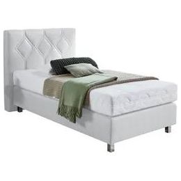 Boxspringbett "Ph&ouml;nix", wei&szlig;, B:135cm L:210cm, Bezug Bett: Microvelours (100% Polyester) oder Feinstruktur (100% Polyester);Bezug Bonnell-Federkernmatratze: 100% Polyester;Bezug Kaltschaummatratze: 100% Polyester;Bezug Tonnentaschenfederkernmatratze: 80% Baumwolle, 20%Polyester, Westfalia Schlafkomfort, Komplettbetten, Boxspringbett