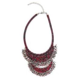 Statementkette "Lucia", Damen, Gr. onesize, Glas, rot, Collezione Alessandro, Halsketten Statementkette, Kette mit tausend Perlen