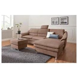 Sit & More Ecksofa SIT & MORE "Cardoso L-Form", braun, B:264cm H:90cm T:162cm, Luxus-Microfaser 2 (100% Polyester);Luxus-Microfaser ALTARA NUBUCK (100% Polyester);Luxus-Microfaser 1 (100% Polyester), Sofas, Ecksofa, mit Federkern, wahlweise mit Schlaffunktion