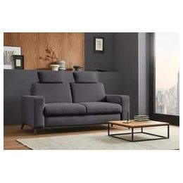 2,5-Sitzer Home Affaire "Lolland", grau (anthrazit), B:183cm H:88cm T:88cm, Struktur impr&auml;gniert - feucht abwischbar (100% Polyester);Struktur Flausch (90% Polyester, 10% Polyamid);Luxus-Microfaser ALTARA NUBUCK (100% Polyester), Sofas, mit Federkern, auch mit abwischbarem Bezug