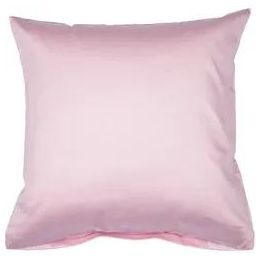 Kissenbezug Janine "Colors Mako Satin", rosa, B:80cm L:80cm, Mako-Satin, Mako-Satin, Kissenbez&uuml;ge, Kissenbezug, mit Rei&szlig;verschluss, uni Kissenh&uuml;lle, feinf&auml;dig, 100% Baumwolle