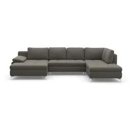 Sit & More Wohnlandschaft SIT & MORE "Latigo U-Form", braun (schlamm), B:326cm T:201cm, Sofas, Wohnlandschaft, mit Recamiere, wahlweise mit Bettfunktion und Bettkasten