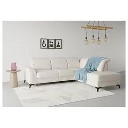 Sit & More Ecksofa SIT & MORE "Sinatra L-Form", beige (creme), B:251cm H:85cm T:220cm, 100% Polyester, Sofas, Ecksofa, mit Ottomane, optional mit Kopfteilverstellung und Armteilfunktion
