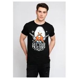 T-Shirt logoshirt "Looney Tunes - Yosemite - Prayer", Herren, Gr. XL, schwarz, 100% Baumwolle, bedruckt, normal, Rundhals, Shirts T-Shirt, mit coolem Retro-Print