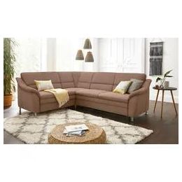 Sit & More Ecksofa SIT & MORE "Cardoso L-Form", braun, B:249cm H:90cm T:209cm, Flachgewebe (100% Polyester);Struktur (100% Polyester);Luxus-Microfaser (90% Polyester, 10% Polyamid), Sofas, Ecksofa, mit Federkern, wahlweise mit Schlaffunktion und Schubkasten