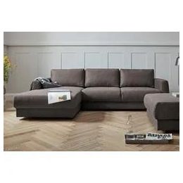 Ecksofa OTTO HOME "Hobro L-Form", grau (dunkelgrau), B:264cm H:80cm T:175cm, Luxus-Microfaser Lederoptik (100% Polyester);Struktur grob (100% Polyester);Samtoptik (100% Polyester), Sofas, Ecksofa, in 3 Bezugsqualit&auml;ten in vielen Farben, Design by Morten Georgsen