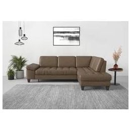 Sit & More Ecksofa SIT & MORE "Westham L-Form", braun (coffee), B:261cm H:88cm T:179cm, 100% Polyester, Sofas, Ecksofa, mit Ottomane, mit oder ohne Bettfunktion, Bettkasten, Verstellung