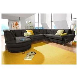 Wohnlandschaft Trendmanufaktur "Rondo, U-Form", braun, B:320cm H:85cm T:94cm, Softlux-Kunstleder;Primabelle-Microfaser;NaturLeder (handschuhweiches Rindsleder in Sitz und R&uuml;cken mit SOFTLUX-Kunstleder als Korpus-Bezug);Struktur (23% Polyacryl, 77% Polyester), Sofas, Wohnlandschaft, inkl.Federkern, wahlweise mit Bettfunktion