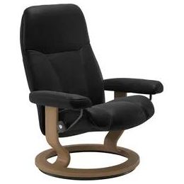 Relaxsessel stressless "Consul", schwarz (schwarz batick), B:72cm H:94cm T:70cm, Leder BATICK: BATICK ist ein leicht korrigiertes, durchgef&auml;rbtes und genarbtes M&ouml;belleder, bei dem die meisten Unebenheiten und Spuren in der Regel entfernt wurden.;Leder PALOMA: PALOMA ist ein durchgef&auml;rbtes Semianilin-M&ouml;belleder mit nat&uuml;rlicher Narbung.;ROHLEDER Stoff Q2 FARON: Ein fester zuverl&auml;ssiger Boucl&eacute; mit ei