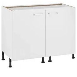 Unterschrank Optifit "Parma", wei&szlig;, B:100cm H:87cm T:58,4cm, Holzwerkstoff, Schr&auml;nke, Unterschrank, Breite 100 cm