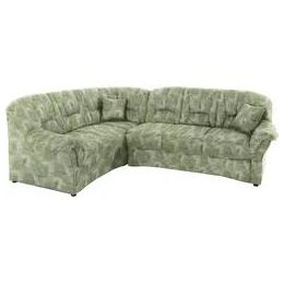 Ecksofa DOMO collection "Bahia, zeitlos und elegant, bequeme Armlehnen, L-Form", gr&uuml;n, B:256cm H:91cm T:200cm, Luxus-Microfaser (100% Polyester), mit Muster;Struktur (100% Polyester), Sofas, Ecksofa, wahlweise mit Bettfunktion