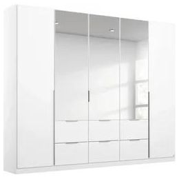 Dreht&uuml;renschrank Rauch "Kleiderschrank Schrank Ankleide Garderobe Schlafzimmerschrank MEMPHIS", wei&szlig;, B:225cm H:210cm T:54cm, Holzwerkstoff, Schr&auml;nke, Dreht&uuml;renschrank, mit Spiegel und Schubladen, viel Stauraum MADE IN GERMANY
