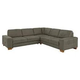 Home Affaire Ecksofa OTTO HOME "Puccini L-Form", braun (savannah), B:276cm H:86cm T:271cm, Luxus-Microfaser Lederoptik (100% Polyester);Luxus-Microfaser (100% Polyester);Luxus-Microfaser ALTARA NUBUCK (100% Polyester), Sofas, Ecksofa, mit Federkern, Sitztiefenverstellung, Kontrastnaht