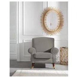 Sessel Home Affaire "Rennes", grau (hellgrau), B:90cm H:90cm T:93cm, Baumwollmix (50% Baumwolle, 50% Polyester);Samtoptik (100% Polyester), Sessel, Sessel, in Samtoptik oder Baumwoll-Mix