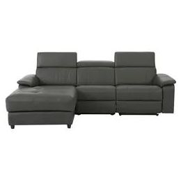 Ecksofa Home Affaire "Binado, L-Form", grau, B:252cm T:164cm, Webstoff (95% Polyester/5% Nylon), Sofas, Ecksofa, mit manueller oder elektrischer Relaxfunktion mit USB-Anschluss