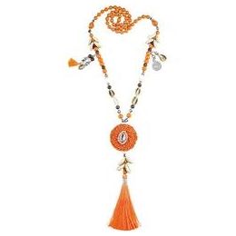 Lange Kette "Bahli", Damen, Gr. onesize, Glas, orange, Collezione Alessandro, Basic, Halsketten, mit echten Glasperlen