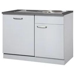 Wiho-K&uuml;chen Sp&uuml;lenschrank WIHO K&Uuml;CHEN "Michigan", grau (front und korpus: steel grau, arbeitsplatte: granit grau), B:110cm H:85cm T:60cm, Schr&auml;nke, Sp&uuml;lenschrank
