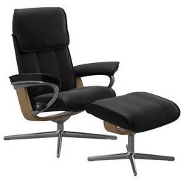 Relaxsessel stressless "Admiral", schwarz (schwarz batick), B:84cm H:100cm T:73cm, Leder BATICK: BATICK ist ein leicht korrigiertes, durchgef&auml;rbtes und genarbtes M&ouml;belleder, bei dem die meisten Unebenheiten und Spuren in der Regel entfernt wurden., Sessel, Relaxsessel, mit Cross Base, Gr&ouml;&szlig;e M & L, Holzakzent Eiche