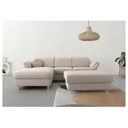 Sit & More Ecksofa SIT & MORE "Apulia L-Form", grau (elephant), B:250cm H:78cm T:185cm, Webstoff (100% Polyester);Struktur weich (90% Polyester, 10% Polyamid);Luxus-Microfaser Euphoria (100% Polyester);Samtoptik (100% Polyester), Sofas, Ecksofa, wahlweise Bettfunktion, Bettkasten und Kopf- und Armteilverstellung
