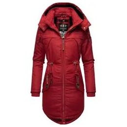 Wintermantel Marikoo "Kamii", Damen, Gr. S (36), rot (blutrot), Oberstoff: 100% Nylon. Futter: 100% Polyester. Wattierung: 100% Polyester. &Auml;rmelfutter: 100% Polyester, tailliert ca. Mitte Oberschenkel, &Auml;rmel ohne &Auml;rmelschlitz Rippstrickb&uuml;ndchen, M&auml;ntel Wintermantel, sportlicher Damen Winterparka mit abnehmb. Kapuze