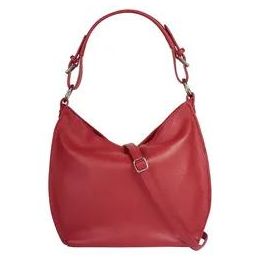 Shopper Samantha Look, Damen, Gr. B/H/T: 36cm x 30cm x 10cm onesize, rot, Leder, leicht gl&auml;nzend, unifarben, Taschen Shopper, echt Leder, Made in Italy