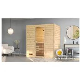 Sauna Weka "Valida", beige (natur), Saunaofen, externe Steuerung, 4,5 kW, Saunen, 4,5 kW-Ofen mit digitaler Steuerung