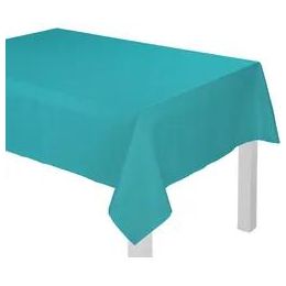 Tischdecke ADAM "Uni Collection" Gr. 1, blau (t&uuml;rkis), B:80cm L:80cm, Bio-Baumwolle, Tischdecken, Tischdecke, aus 100% Bio-Baumwolle
