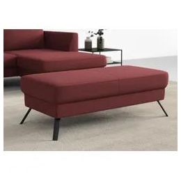 Sit & More Hockerbank SIT & MORE "Lindholm", rot (bordeaux), B:135cm H:48cm T:65cm, Hocker