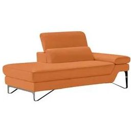 Ottomane Egoitaliano "Princess, elegantes Designsofa mit erstklassigem Sitzkomfort", orange, B:177cm H:95cm T:108cm, Leder &raquo;BULL&laquo; (echtes Rindsleder). Geschliffenes, pigmentiertes und behandeltes Rindsleder mit einer Dicke von 1, 3-1, 5 mm. Dieses Leder zeigt eine ziemlich weiche Hand mit einem halb undurchsichtigen Aussehen. Es handelt sich um ein gesch&uuml;tztes Leder. Eine leichte Deckschicht sch&uuml;t