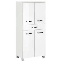 Midischrank Welltime "Ravenna", wei&szlig; (wei&szlig;, wei&szlig;), B:60cm H:135cm T:35cm, Schr&auml;nke, Midischrank